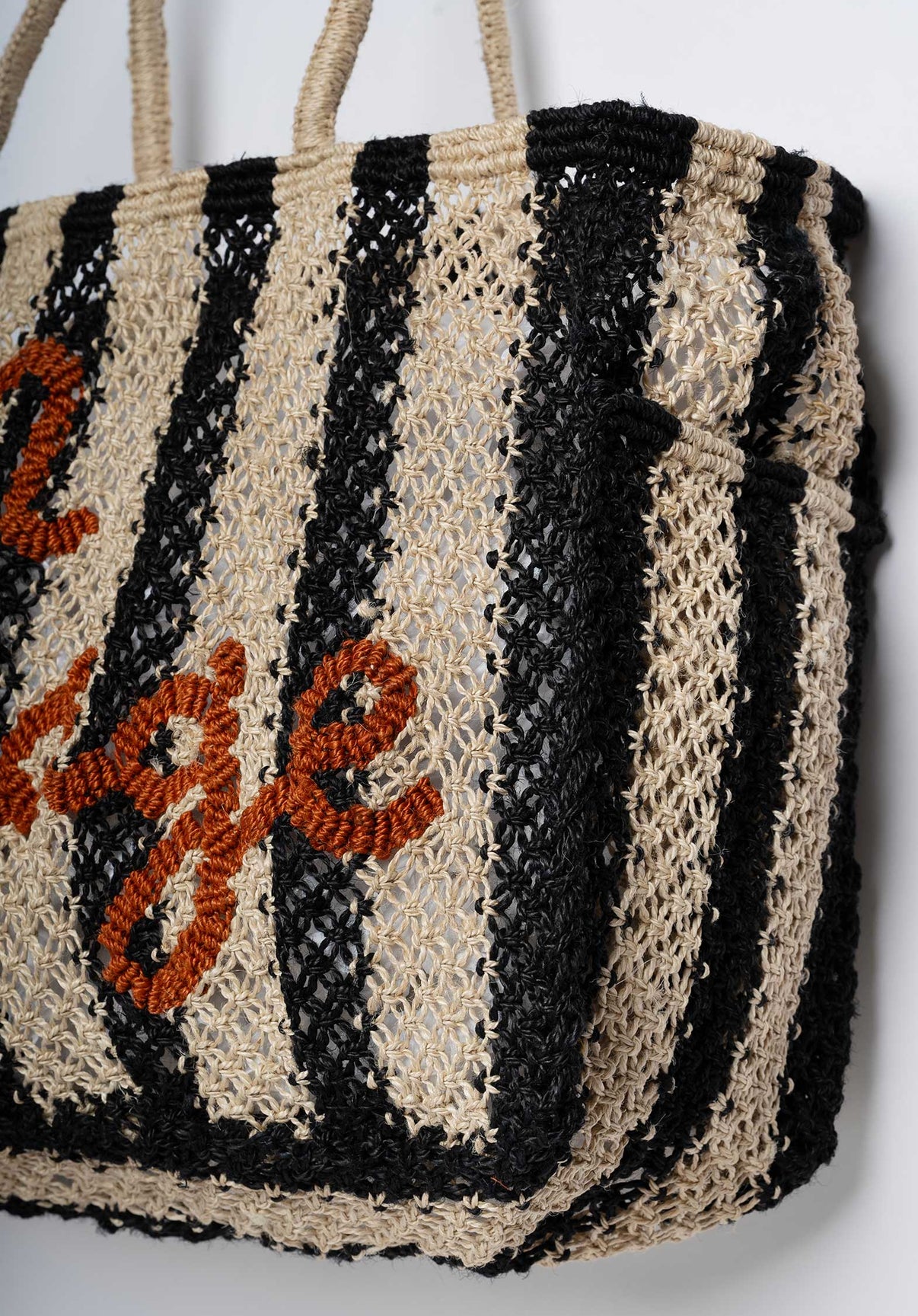 The Jacksons Barry "Bon Voyage" Jute Beach Bag - Black | Rue Madame ...