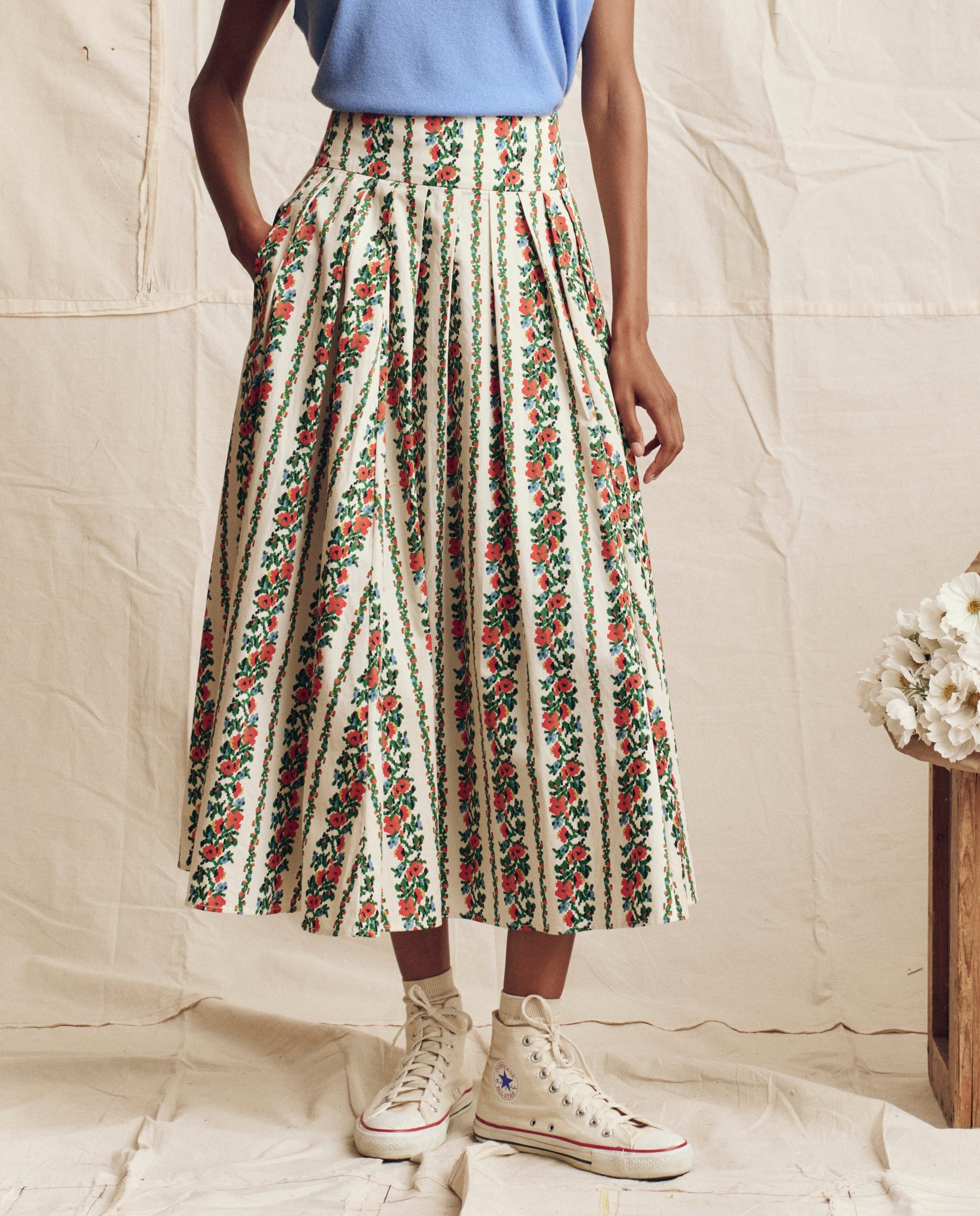 The Great Regency Skirt - Tapestry Floral Cotton Midi | Rue Madame ...